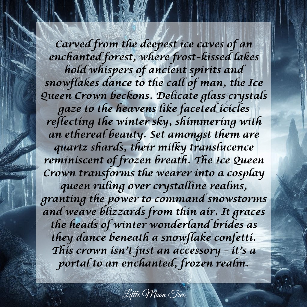 Ice Queen Crown with White Quartz and Glass Crystals | Little Moon Tree